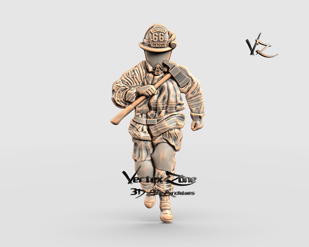 Firefighter, 3D STL Model for Cnc Users, CNC Router Engraver, V-carve ...