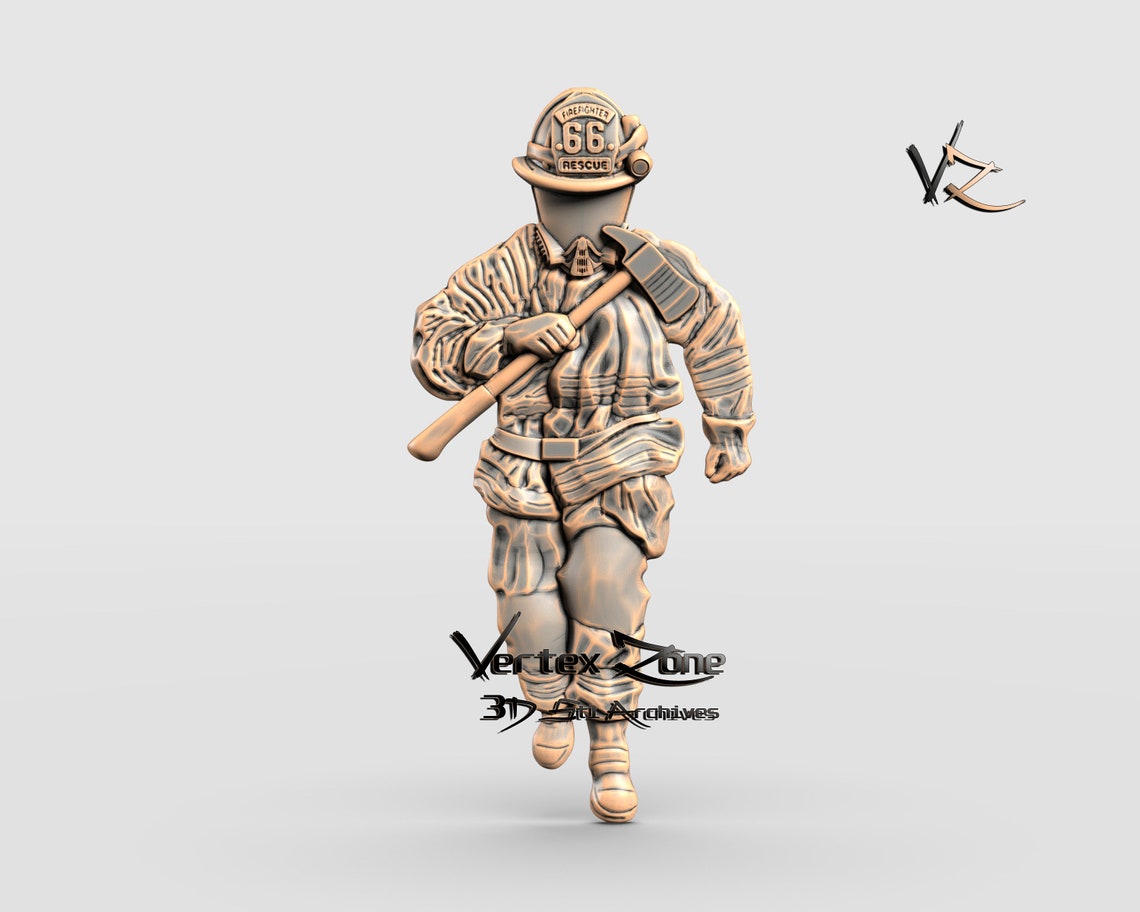 Firefighter 3D STL Model for Cnc Users CNC Router Engraver - Etsy
