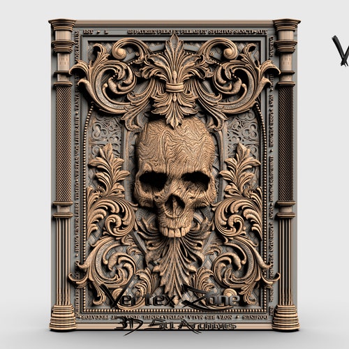Skull 3D STL Model CNC Router Engraver Artcam Aspire CNC - Etsy