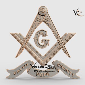 Freemasonery, 3D STL Model for Cnc Users, CNC Router Engraver, V-carve ...