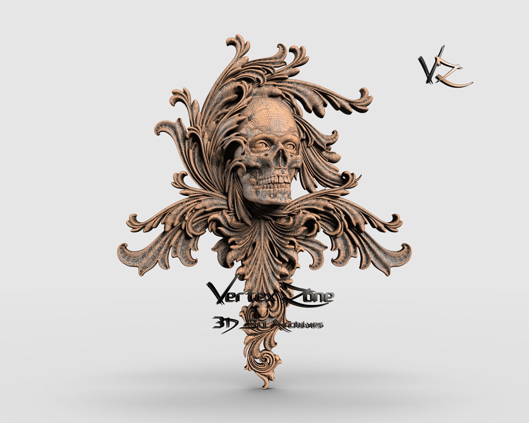Skull, 3D STL Model for Cnc Users, CNC Router Engraver, V-carve, Artcam ...
