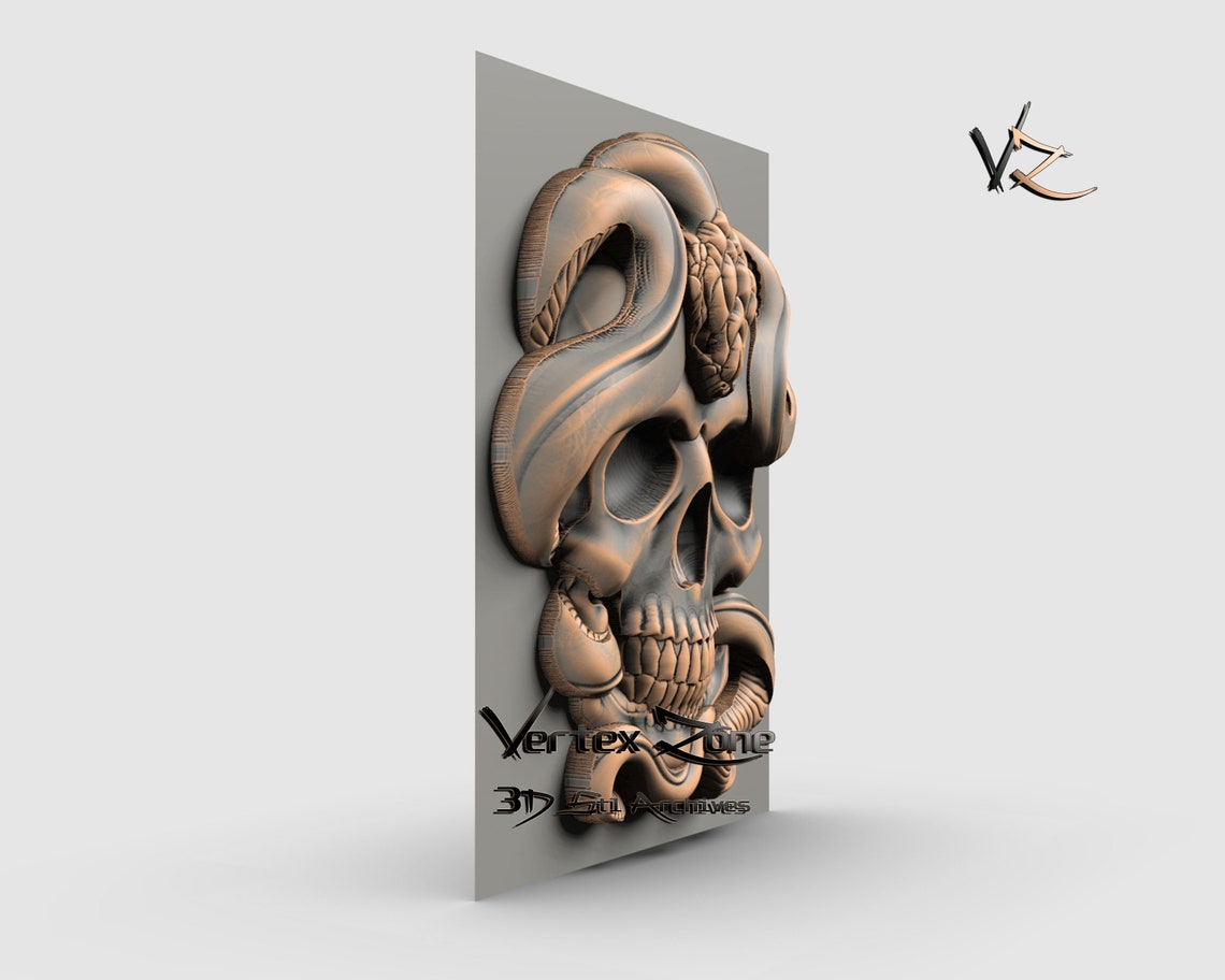 Skull 3D STL Model for Cnc Users CNC Router Engraver - Etsy
