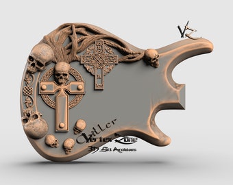 Giger Guitar 3d STL Model for CNC Router Artcam Vetric - Etsy