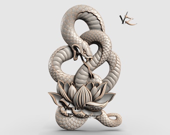 Snake, 3D STL Model, CNC Router Engraver, Artcam, Aspire, CNC Files ...