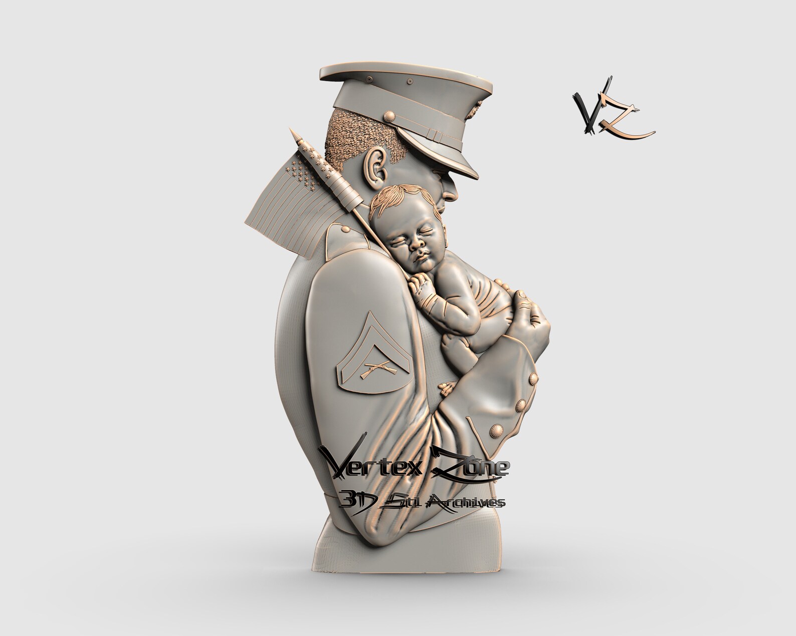 Soldier & Child 3D STL Model for Cnc Users CNC Router - Etsy