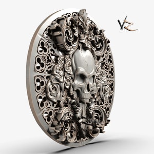 Skull Roses, 3D STL Model for Cnc Users, CNC Router Engraver, V-carve ...