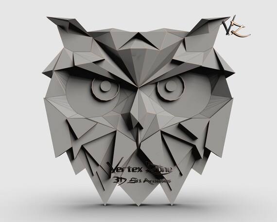 Geometrical Owl 3D STL Model for Cnc Users CNC Router | Etsy