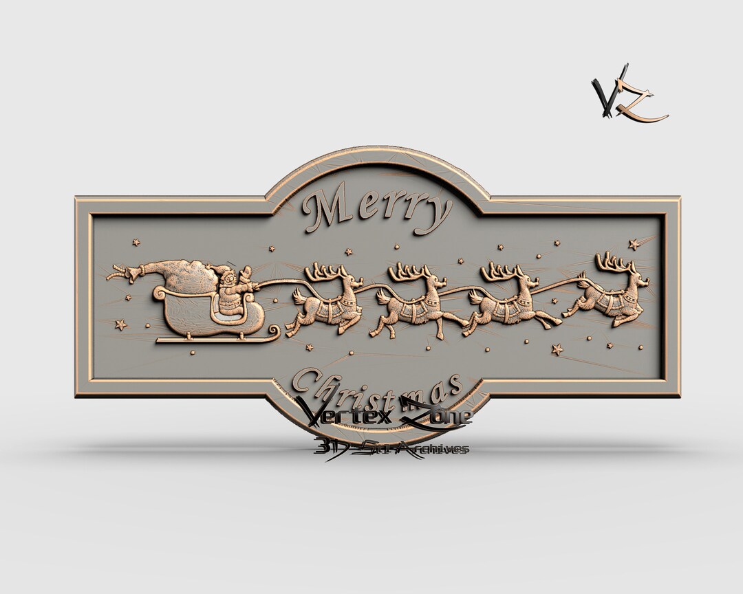 Merry Christmas, 3D STL Model for Cnc Users, CNC Router Engraver, V ...