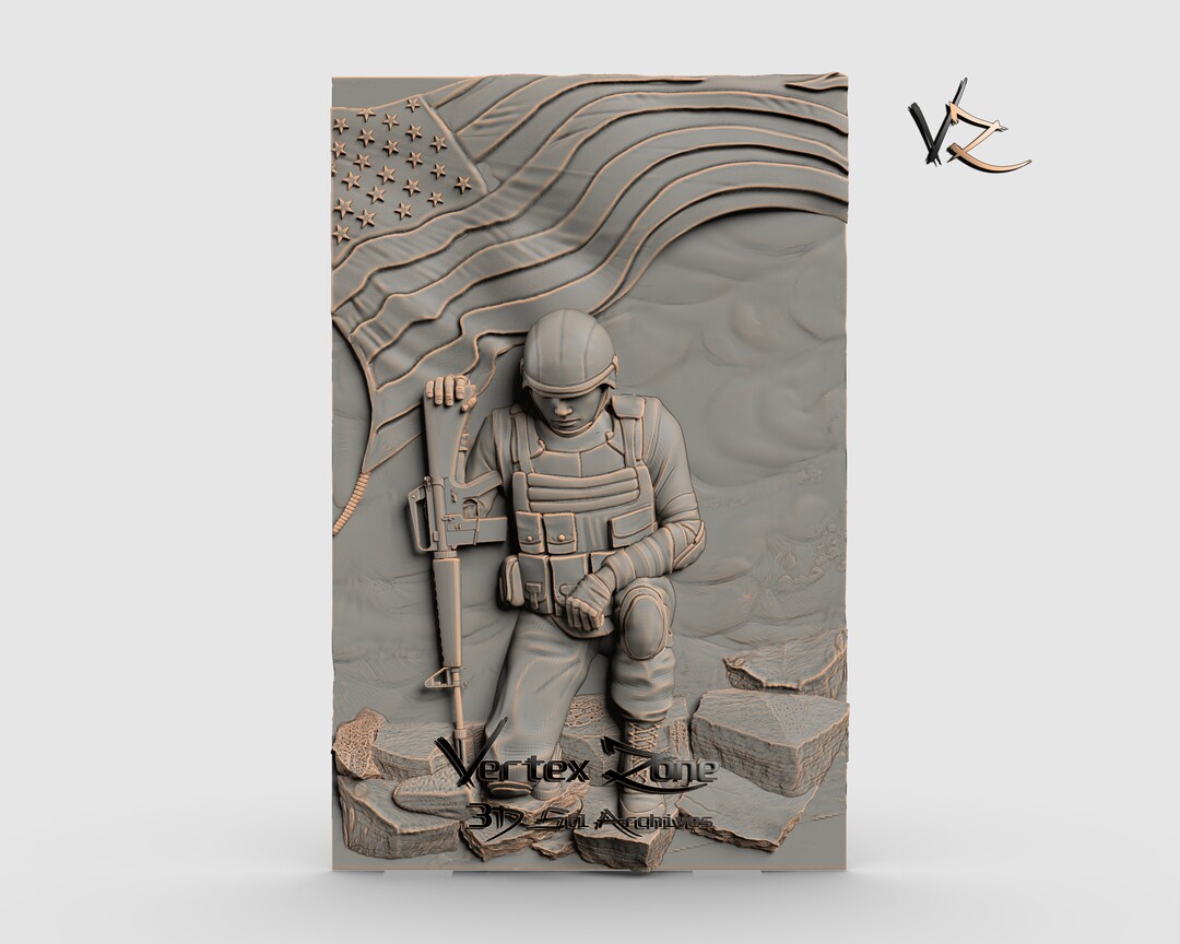 Usa Soldier, 3D STL Model for Cnc Users, CNC Router Engraver, V-carve ...