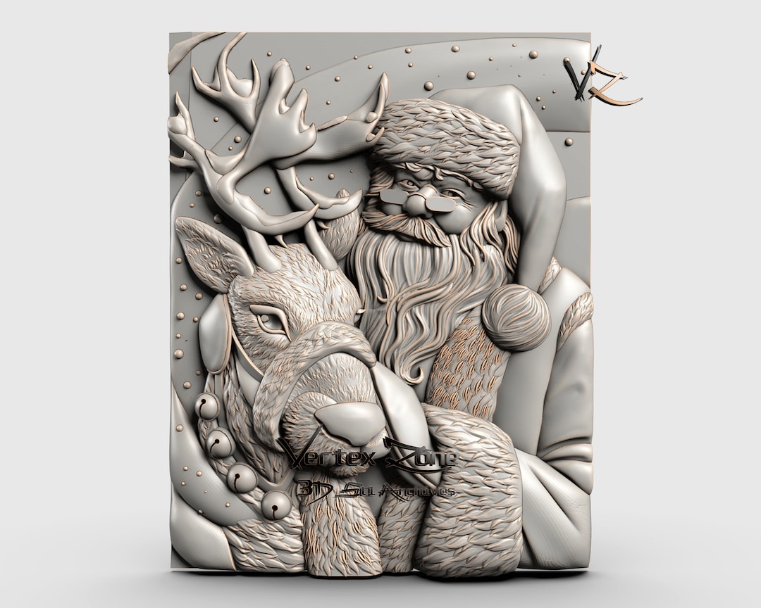 Santa Claus 3d Stl Model For Cnc Users Cnc Router Engraver V Carve