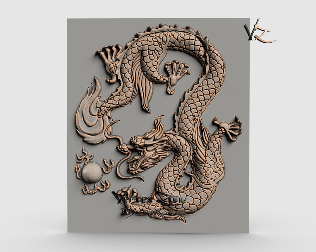 Drago, 3D STL Model for Cnc Users, CNC Router Engraver, V-carve, Artcam ...