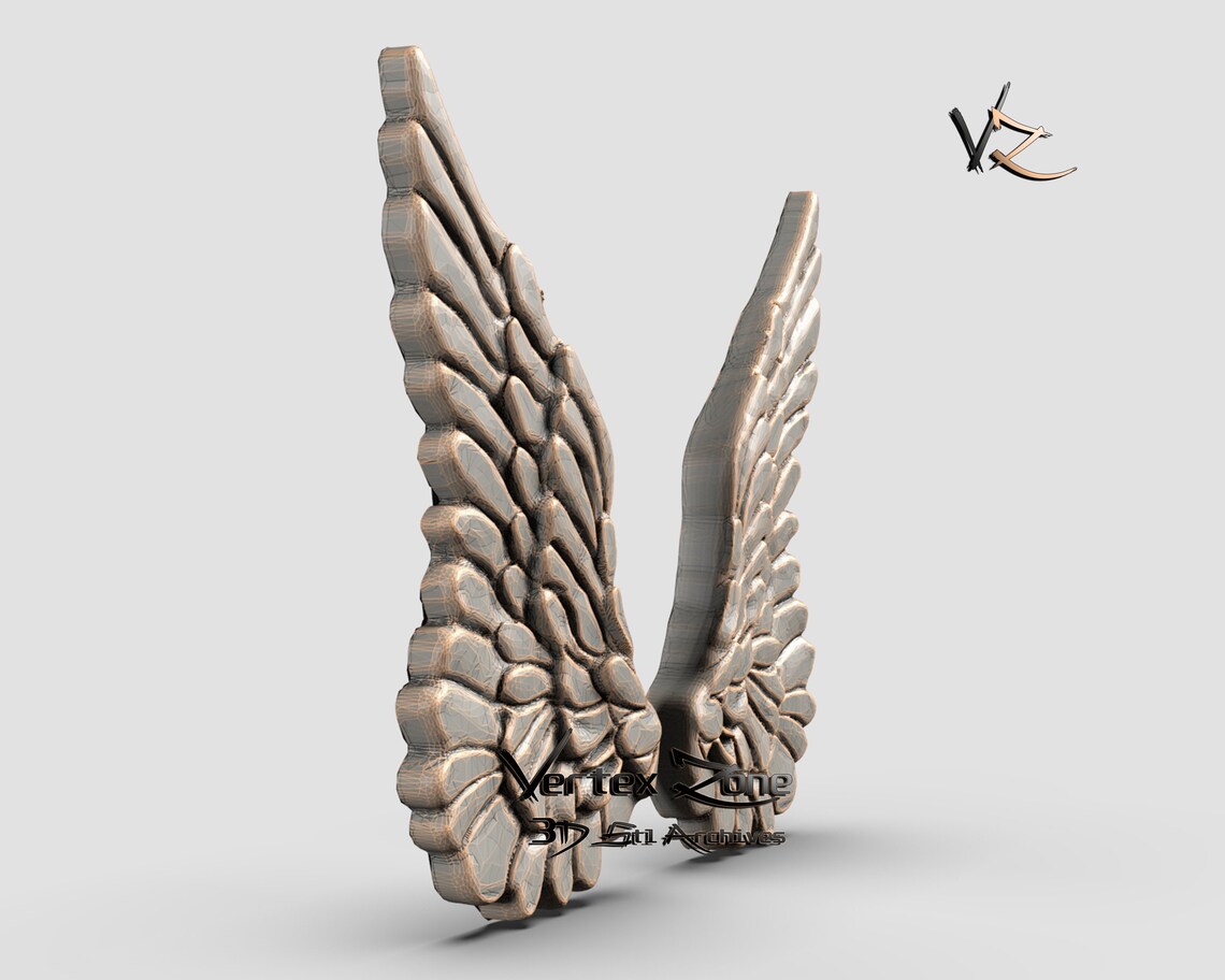 Angel Wings 3D STL Model for Cnc Users CNC Router Engraver - Etsy