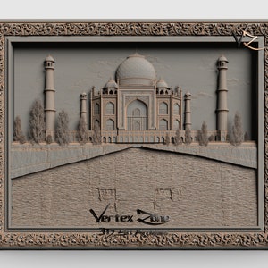Taj Mahal, 3D STL Model for Cnc Users, CNC Router Engraver, V-carve, Artcam, Vetric, CNC Files ...