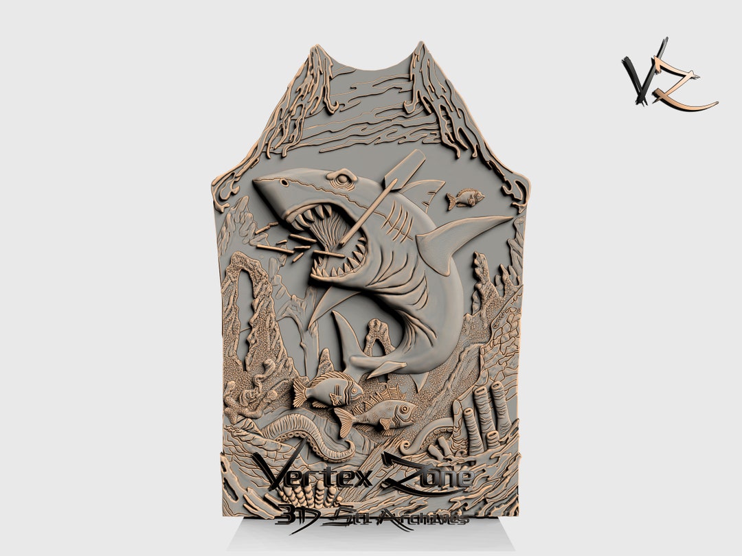 Shark, 3D STL Model for Cnc Users, CNC Router Engraver, V-carve, Artcam ...