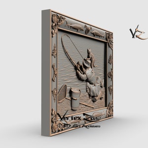 Fisherman,3d STL Model for Cnc Users, CNC Router Engraver, V-carve ...
