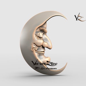 Moon, 3D STL Model for Cnc Users, CNC Router Engraver, V-carve, Artcam ...