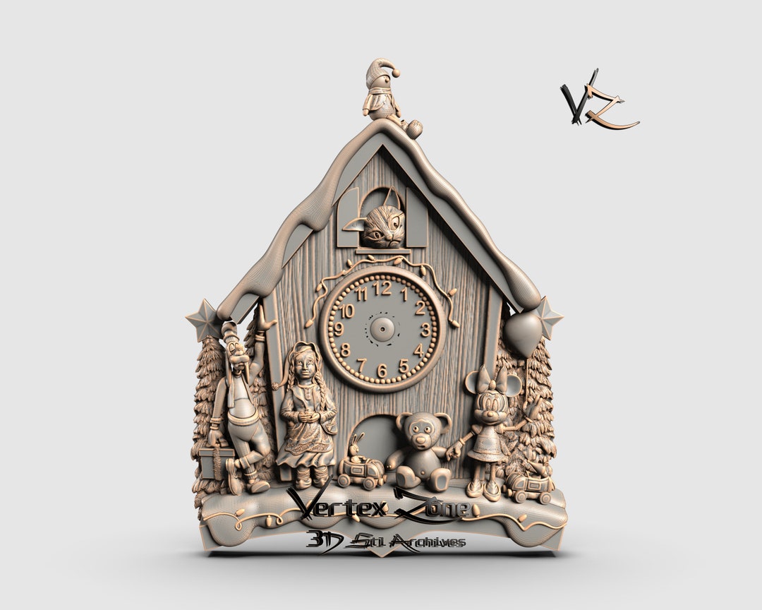 Christmas Clock, 3D STL Model for Cnc Users, CNC Router Engraver, V ...