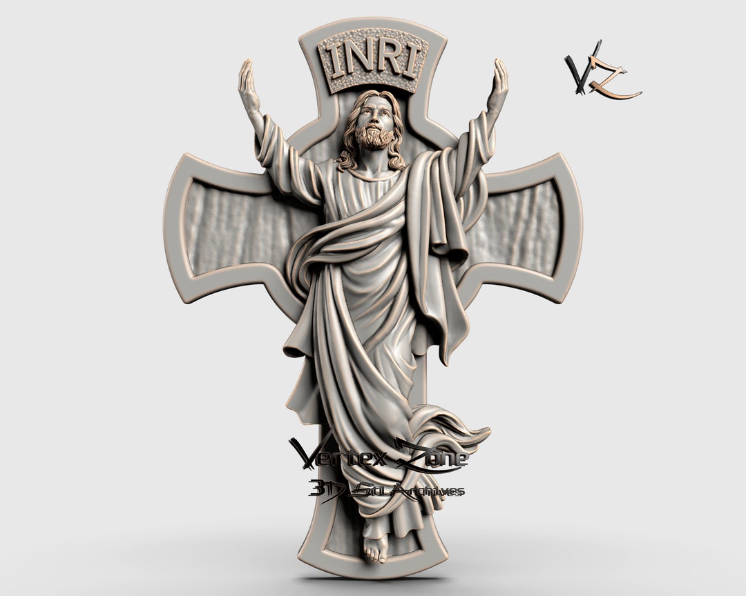Jesus, 3D STL Model for Cnc Users, CNC Router Engraver, V-carve, Artcam, Vetric, CNC Files, Wood ...