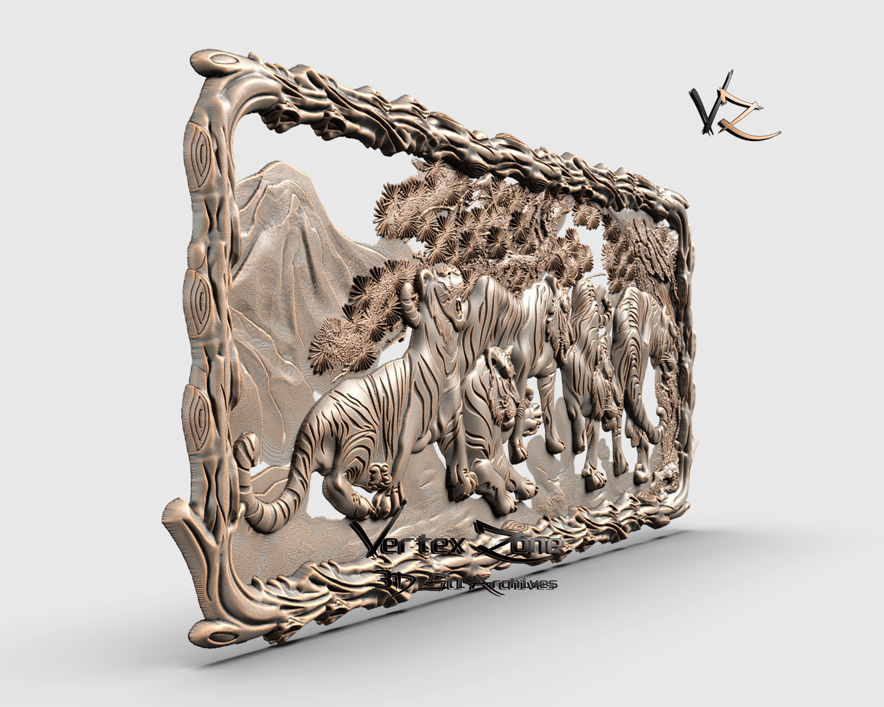 Tigers 3D STL Model for Cnc Users CNC Router Engraver | Etsy