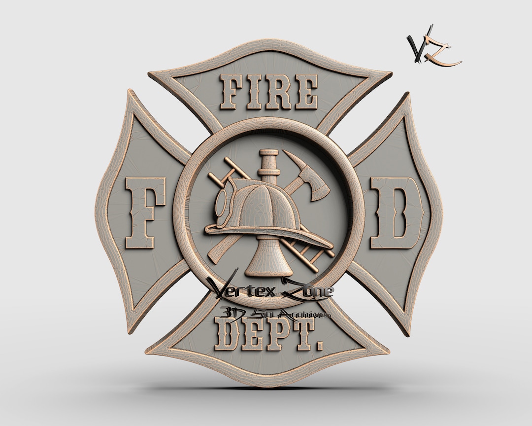 Firefighter Crest, 3D STL Model for Cnc Users, CNC Router Engraver, V ...