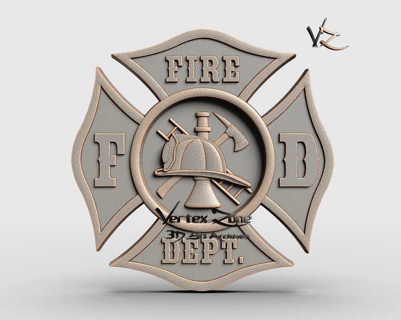 Firefighter Crest 3D STL Model for Cnc Users CNC Router - Etsy