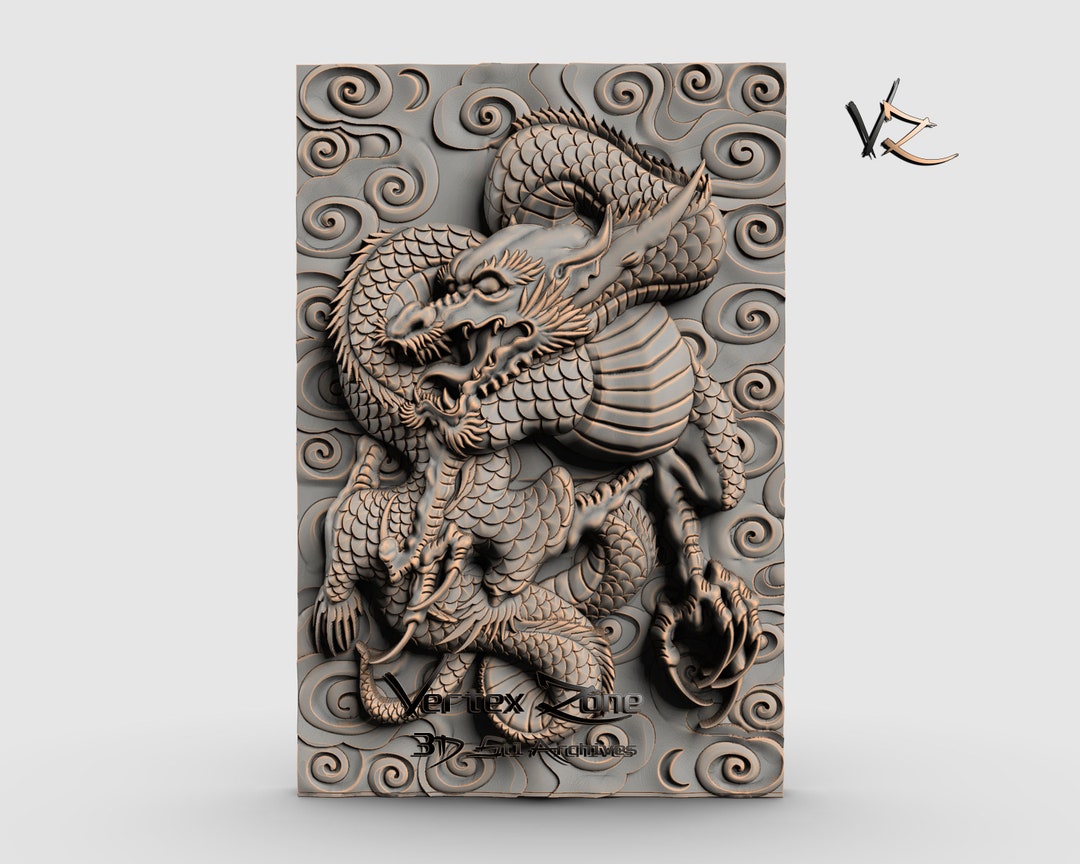 Dragon, 3D STL Model for Cnc Users, CNC Router Engraver, V-carve ...