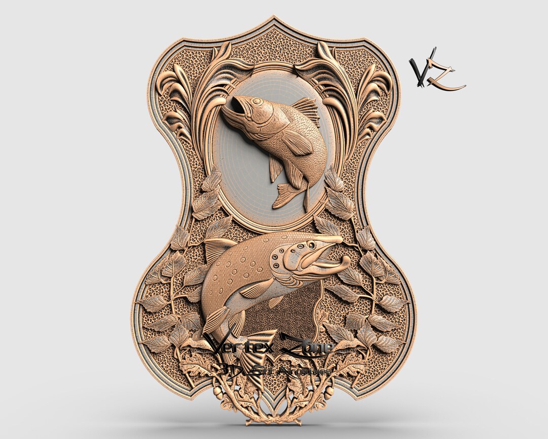 Fish, 3D STL Model for Cnc Users, CNC Router Engraver, V-carve, Artcam ...