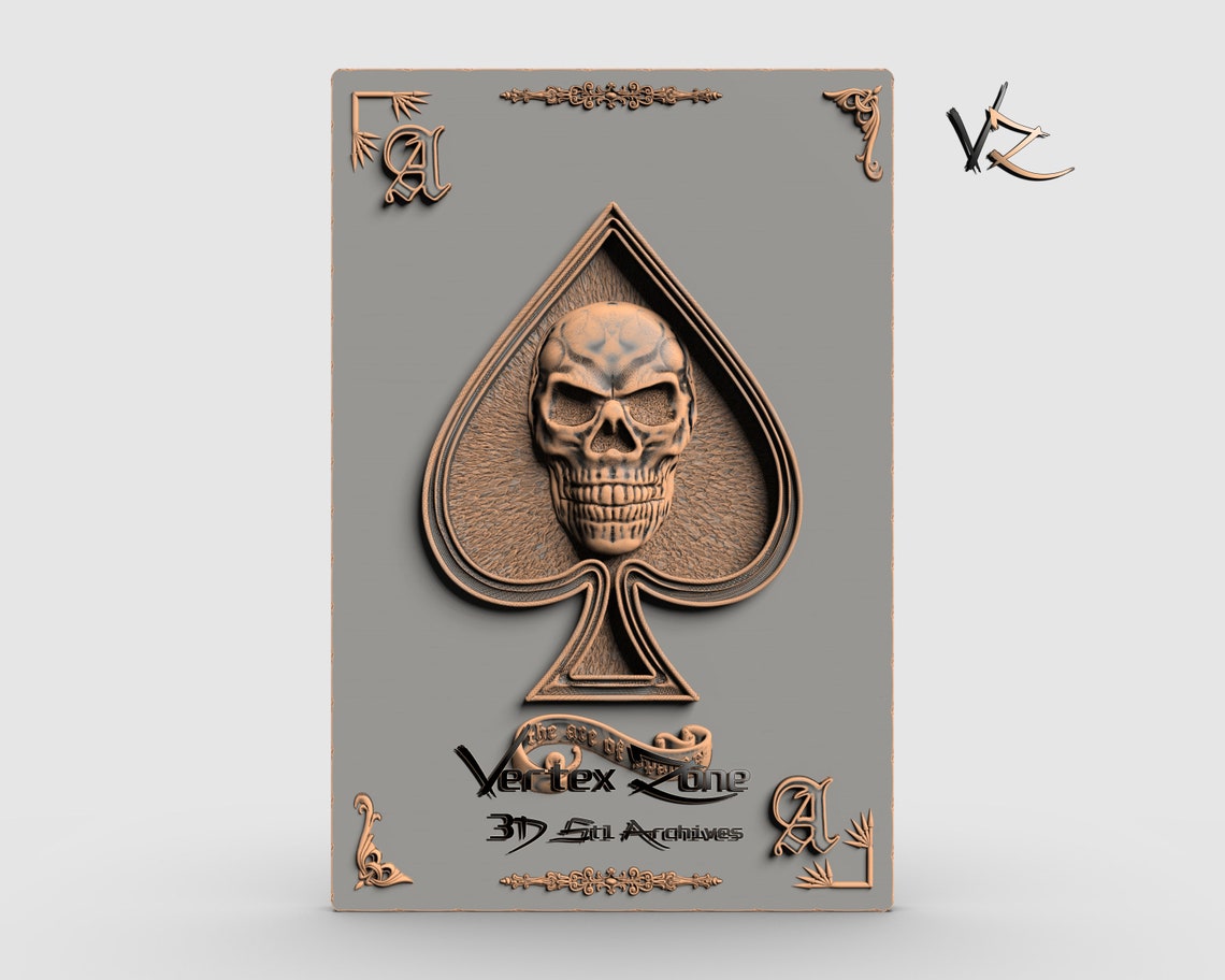 Ace of Spades 3D STL Model for Cnc Users CNC Router - Etsy