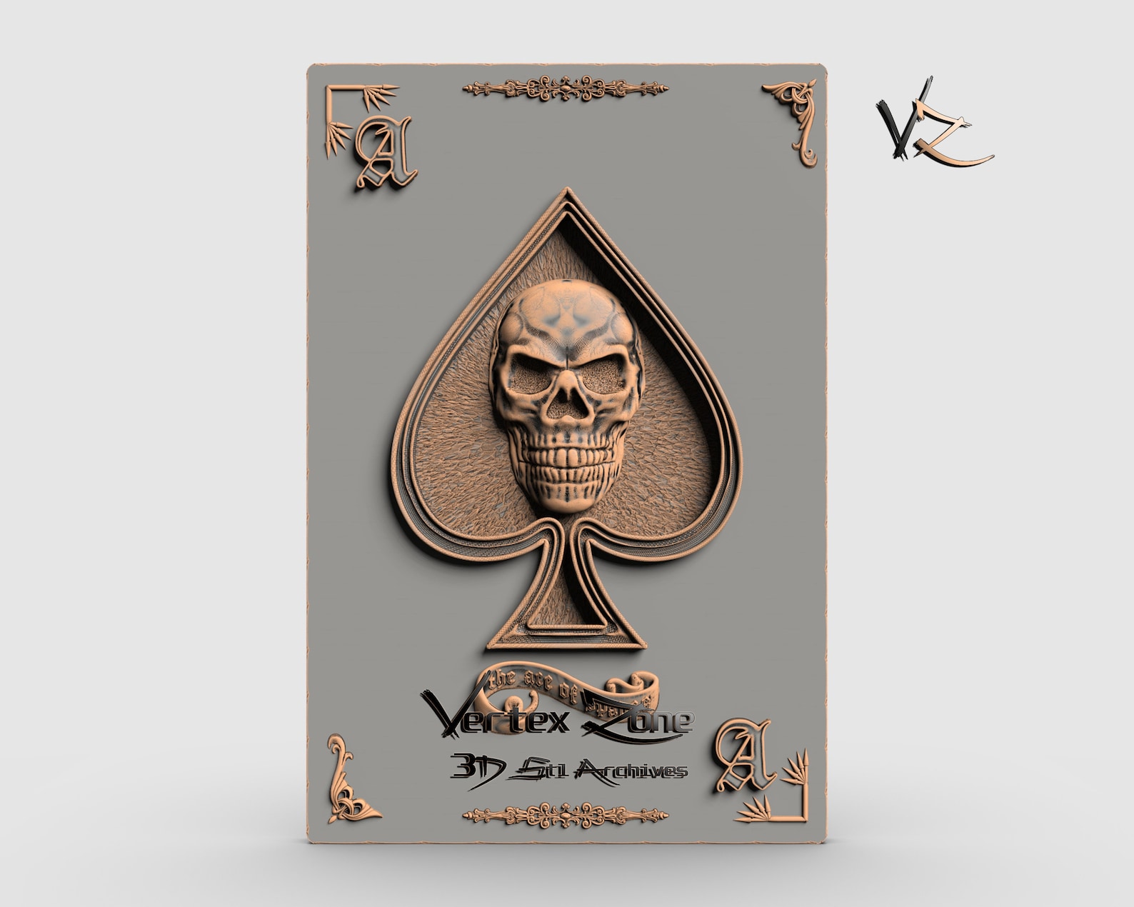 Ace of Spades 3D STL Model for Cnc Users CNC Router - Etsy