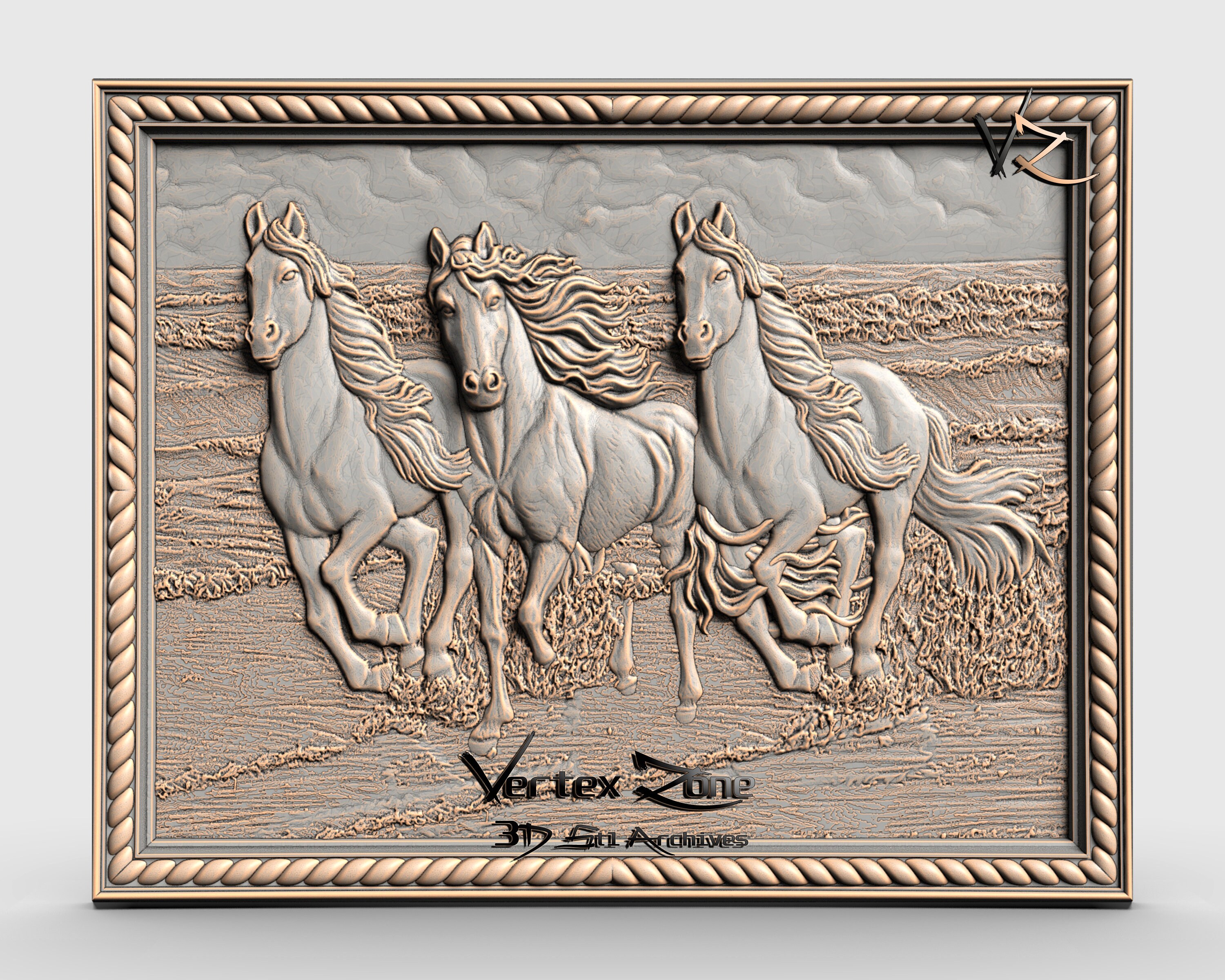 Running Horses 3D STL Model for Cnc Users CNC Router | Etsy Canada