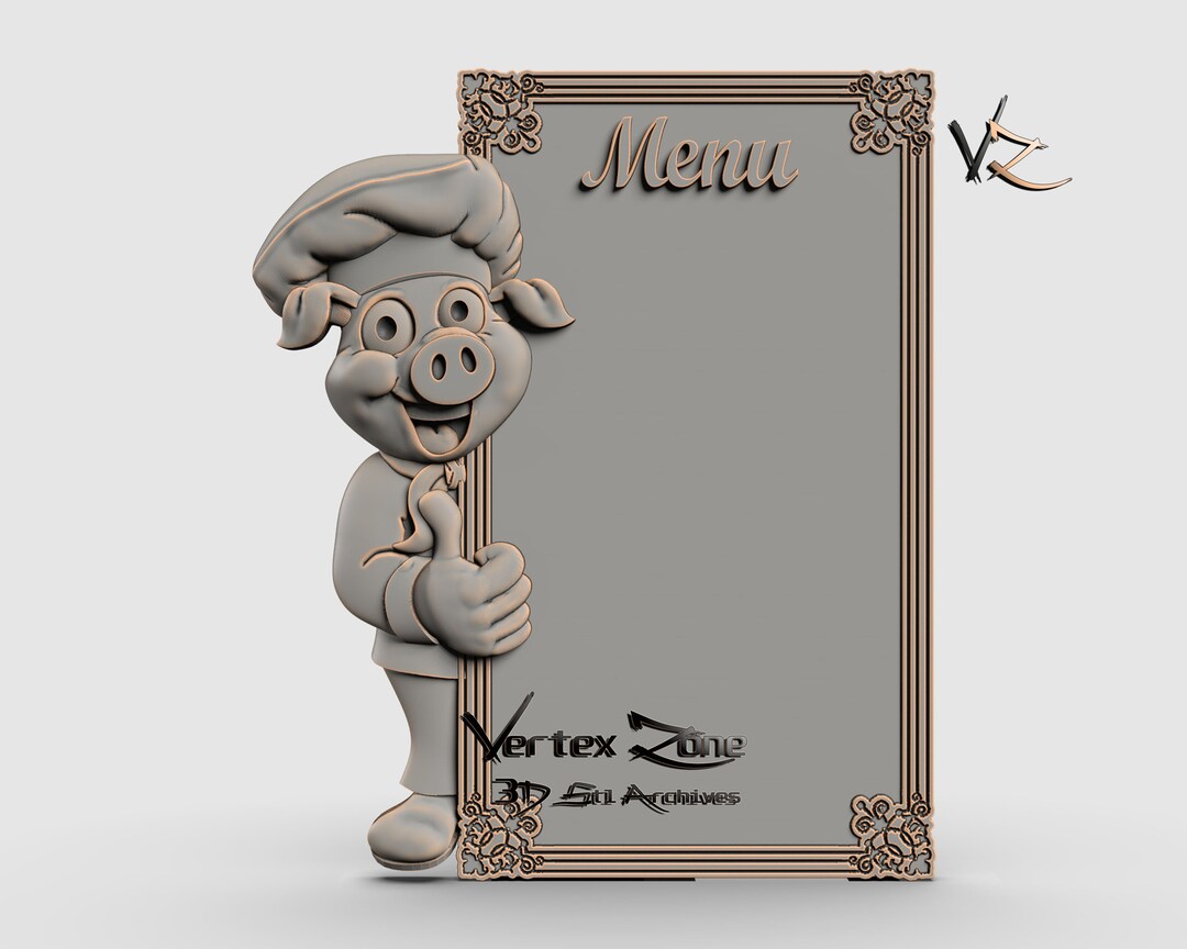 Menu Restaurant Sign , 3D STL Model for Cnc Users, CNC Router Engraver ...