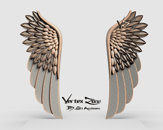 Angel Wings Modelo 3D STL para usuarios cnc Grabador de | Etsy España