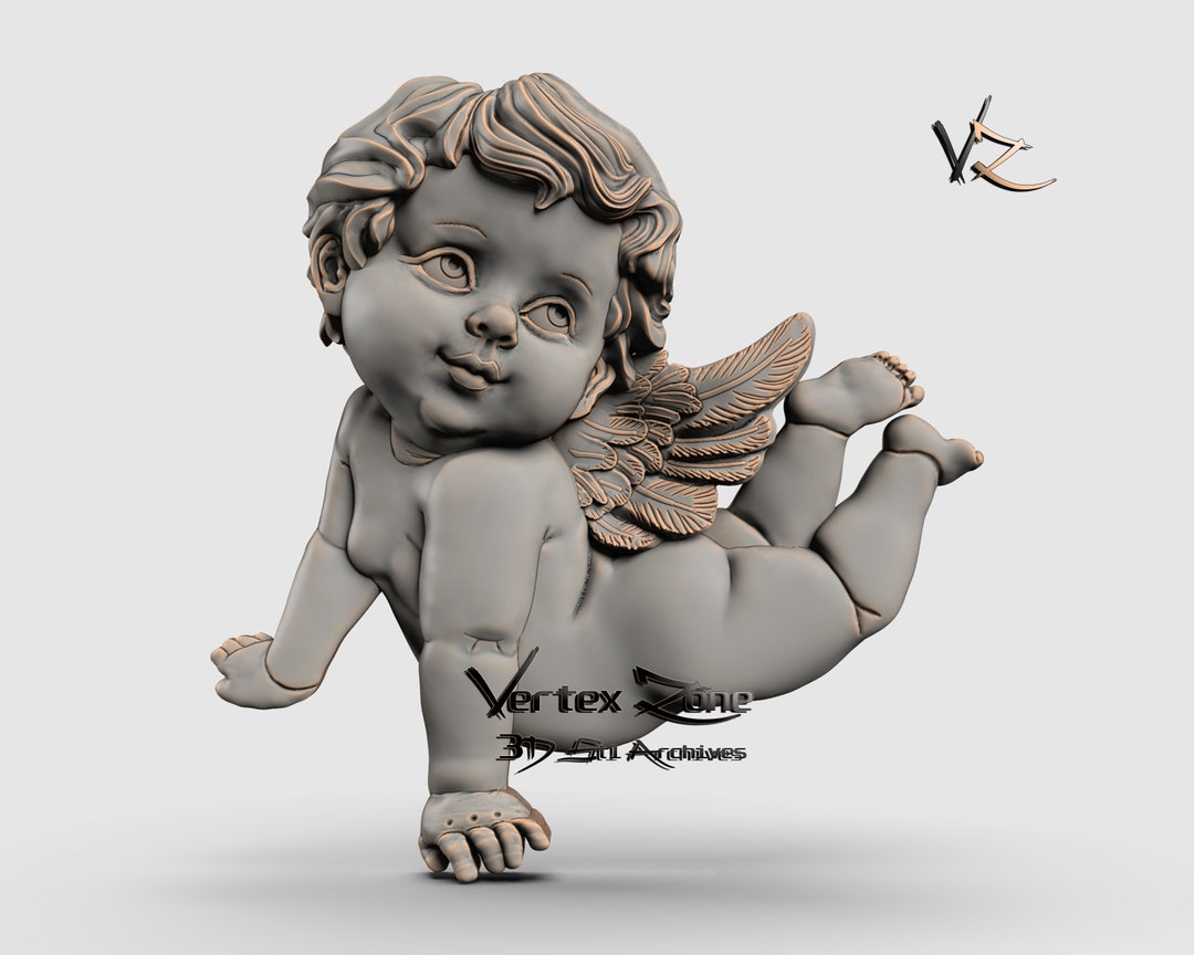Angel, 3D STL Model for Cnc Users, CNC Router Engraver, V-carve, Artcam ...