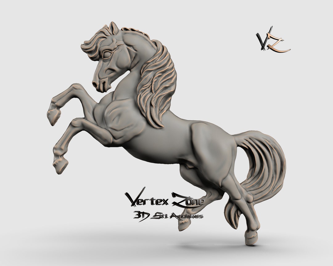 Horse, 3D STL Model for Cnc Users, CNC Router Engraver, V-carve, Artcam ...