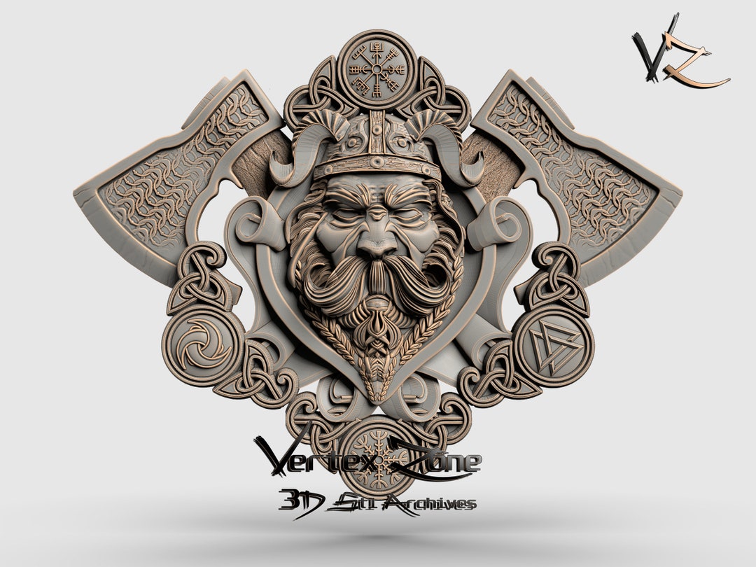 Viking, 3D STL Model for Cnc Users, CNC Router Engraver, V-carve ...