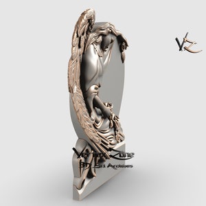 Grave Stone Angel, 3D STL Model for Cnc Users, CNC Router Engraver, V ...
