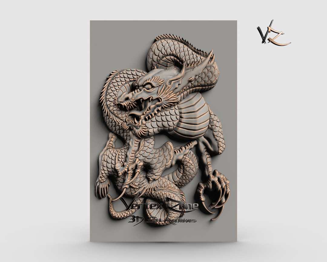 Dragon, 3D STL Model for Cnc Users, CNC Router Engraver, V-carve ...