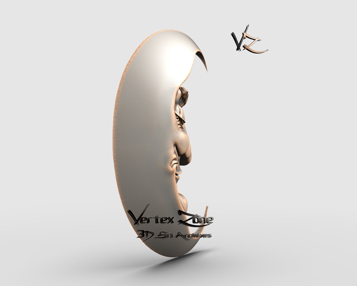 Moon 3d Stl Model For Cnc Users Cnc Router Engraver Etsy