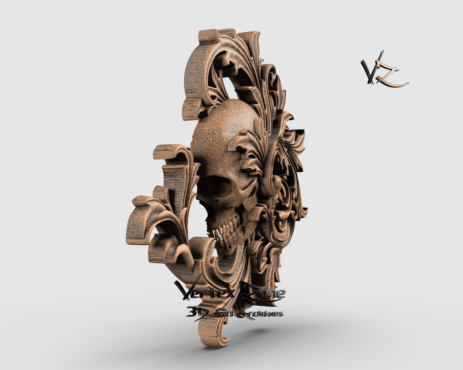 Skull 3d Stl Model For Cnc Users Cnc Router Engraver Etsy