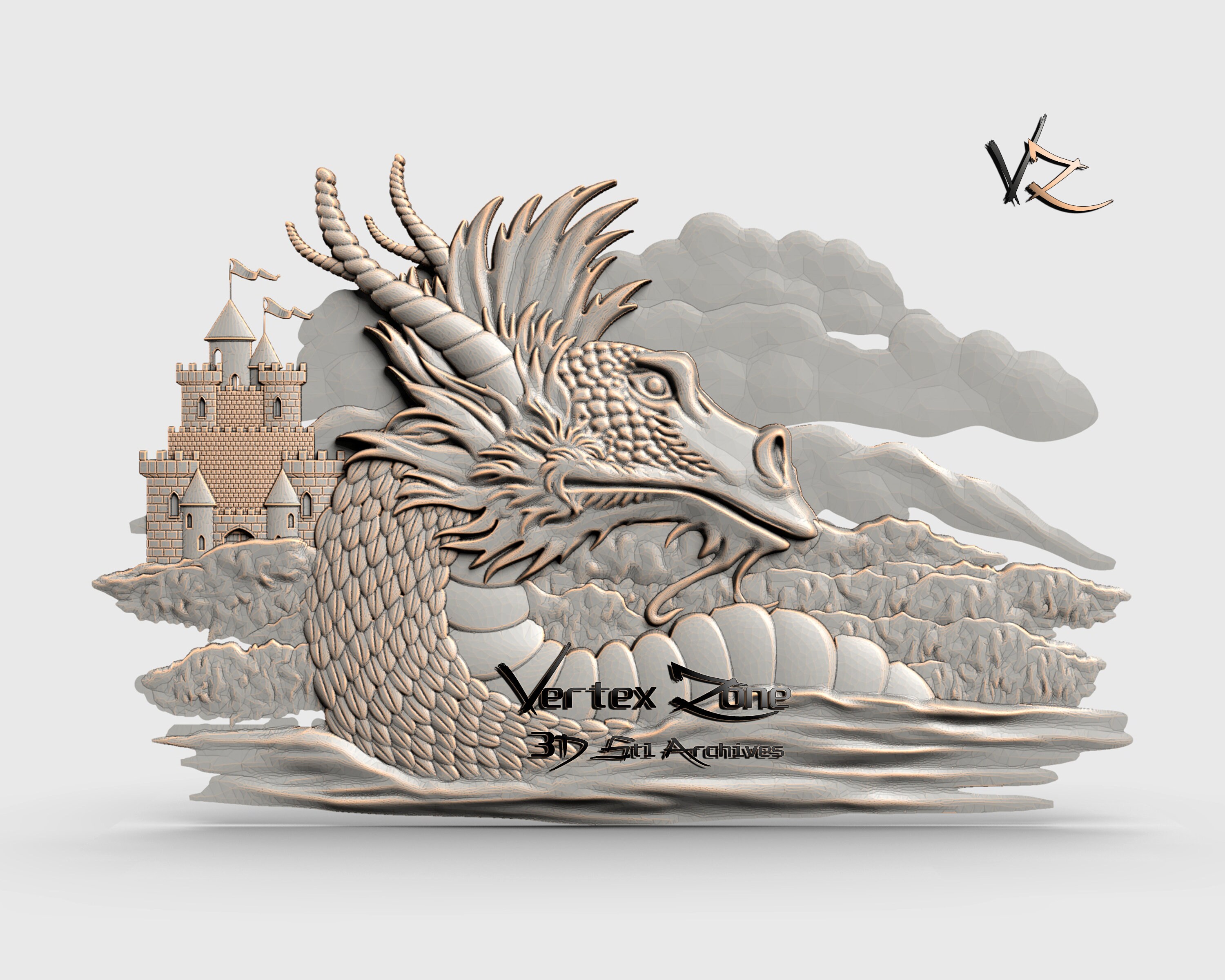 Dragon, 3D STL Model for Cnc Users, CNC Router Engraver, V-carve ...