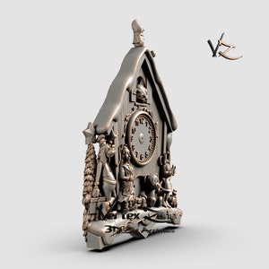 Christmas Clock, 3D STL Model for Cnc Users, CNC Router Engraver, V ...