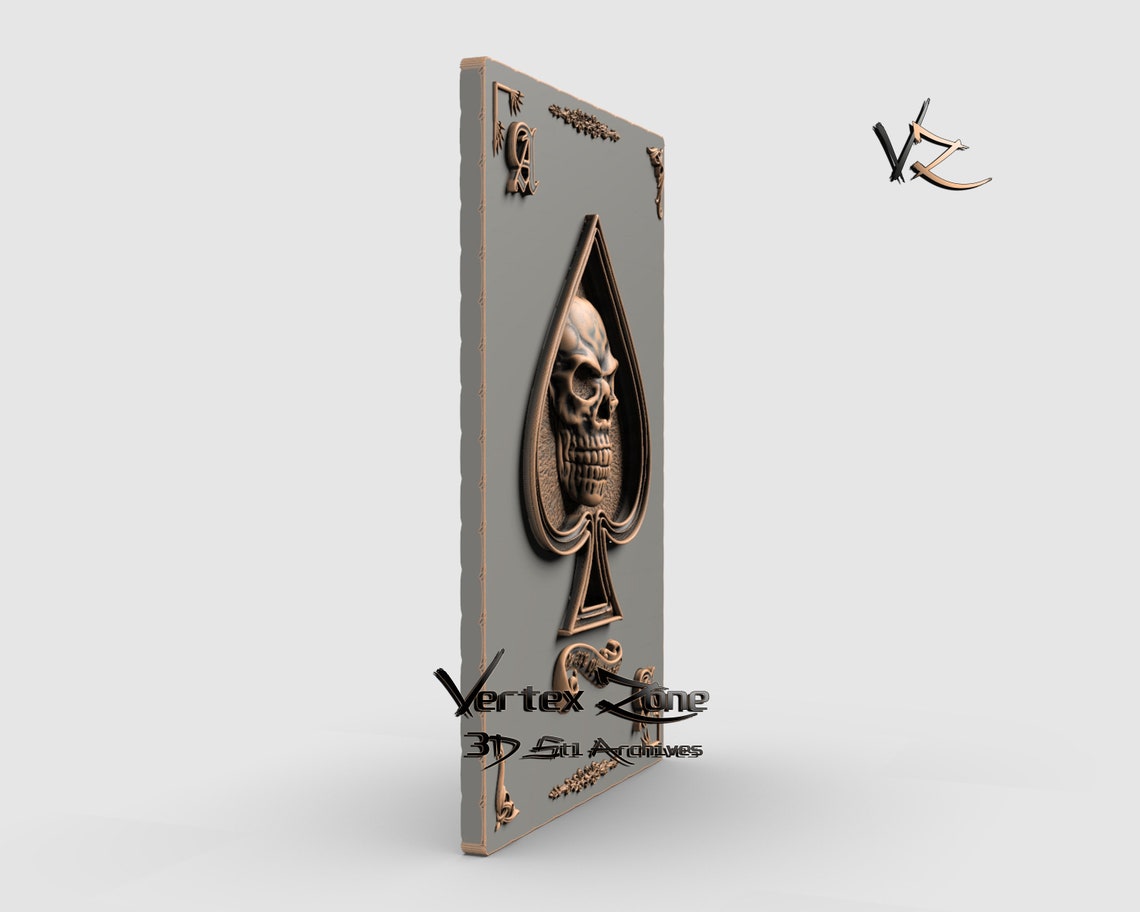 Ace of Spades 3D STL Model for Cnc Users CNC Router | Etsy