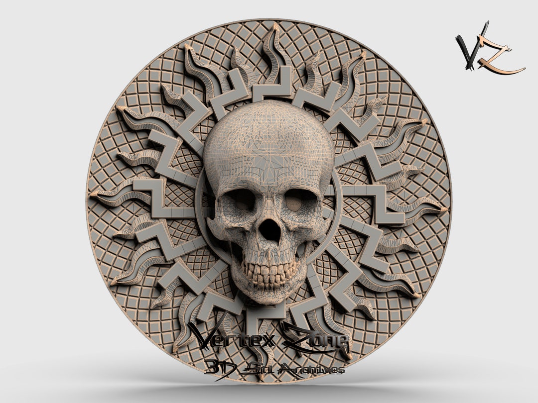 Skull, 3D STL Model for Cnc Users, CNC Router Engraver, V-carve, Artcam ...
