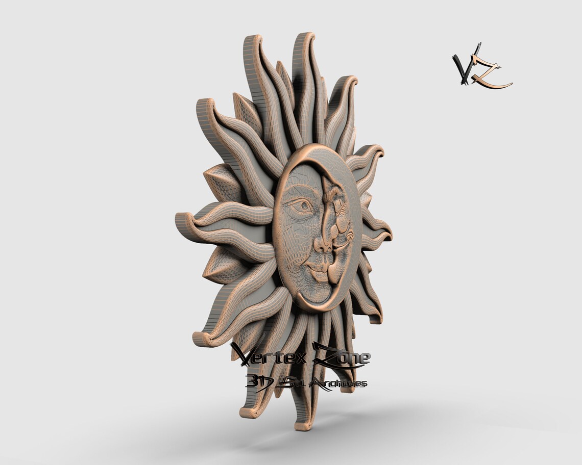 Sun 3D STL Model for Cnc Users CNC Router Engraver V-carve | Etsy