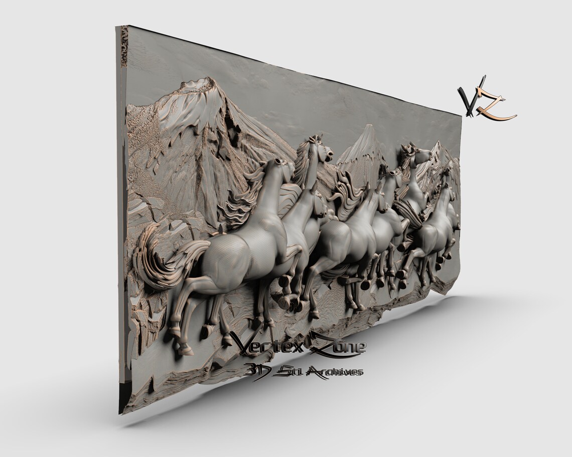Horses 3D STL Model for Cnc Users CNC Router Engraver | Etsy