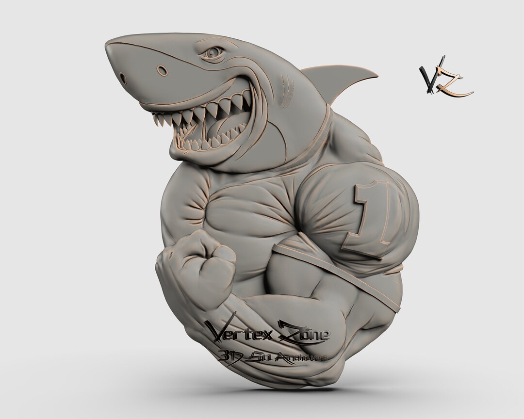 Shark, 3D STL Model for Cnc Users, CNC Router Engraver, V-carve, Artcam ...