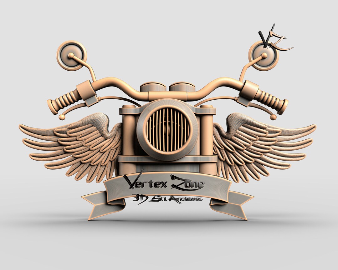 Motorcycle, 3D STL Model for Cnc Users, CNC Router Engraver, V-carve ...