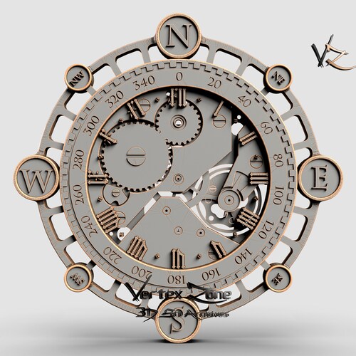 Wall Clock 3D STL File for CNC - Etsy