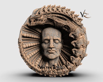 Gigers Alien Wall 3D STL Model CNC Router Engraver Artcam - Etsy