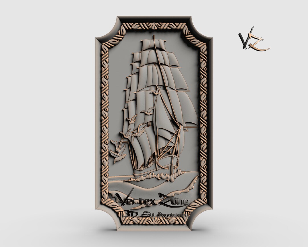 Ship on the Sea, 3D STL Model for Cnc Users, CNC Router Engraver, V ...